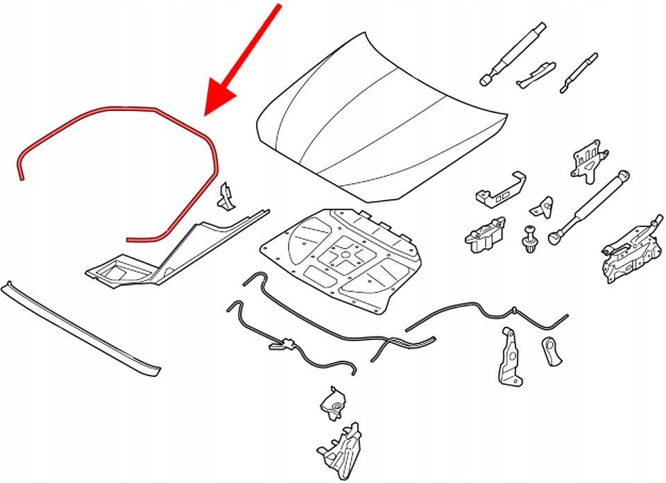 Maska samochodowa Tylna Uszczelka Maski 51767019779 Bmw 5 F10 09-17 ...