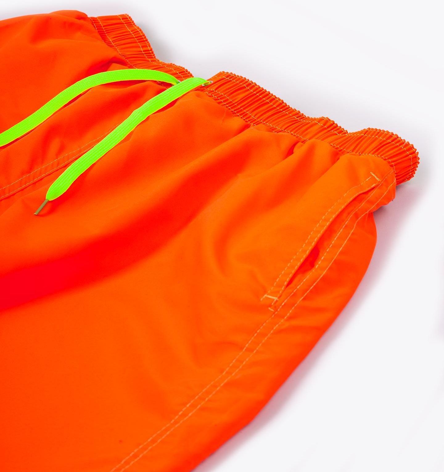 Szorty plażowe kąpielowe chłopięce neonowe pomarańczowe : Rozmiar - 140 ...