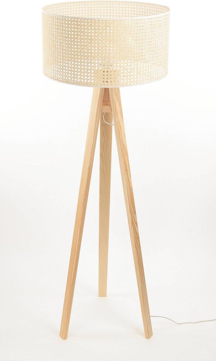 Lampa Lampa podłogowa w stylu boho z naturalnego rattanu Rotang ...