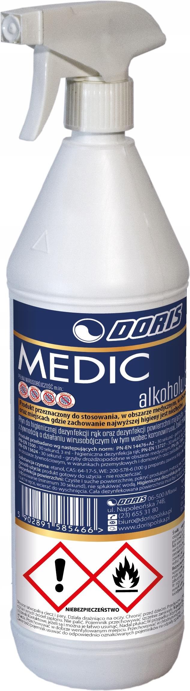Doris Płyn Do Dezynfekcji Medyczny Medic 1L Spray - ceny i opinie ...