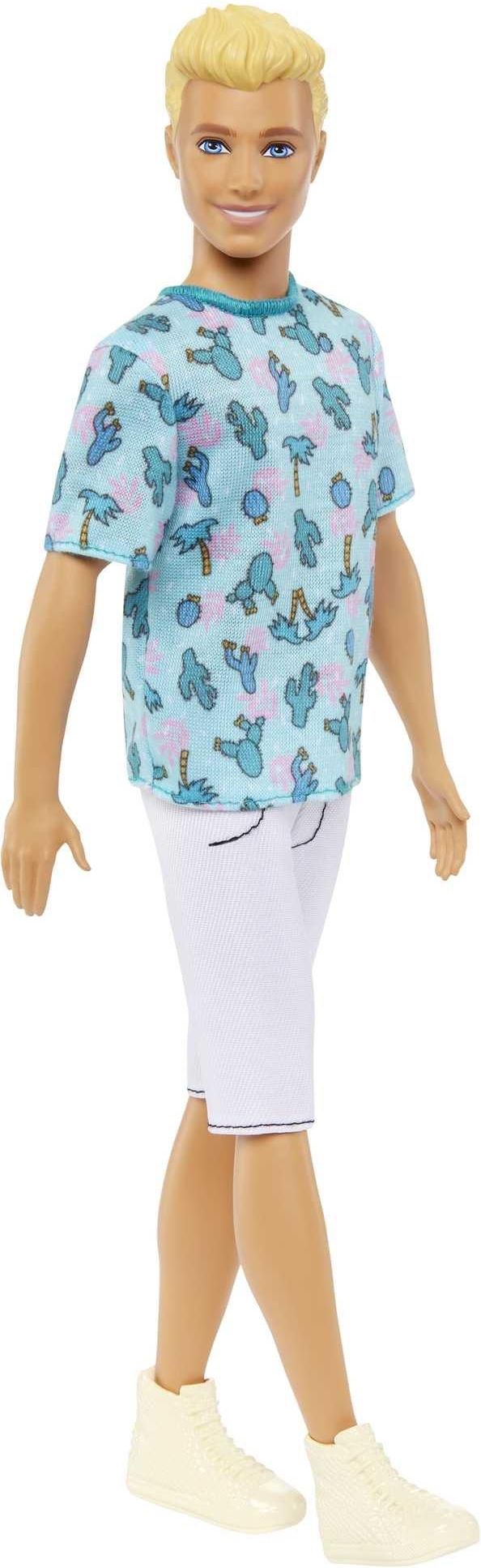 Lalka Barbie Ken Fashionistas 211 z blond włosami, w koszulce z ...