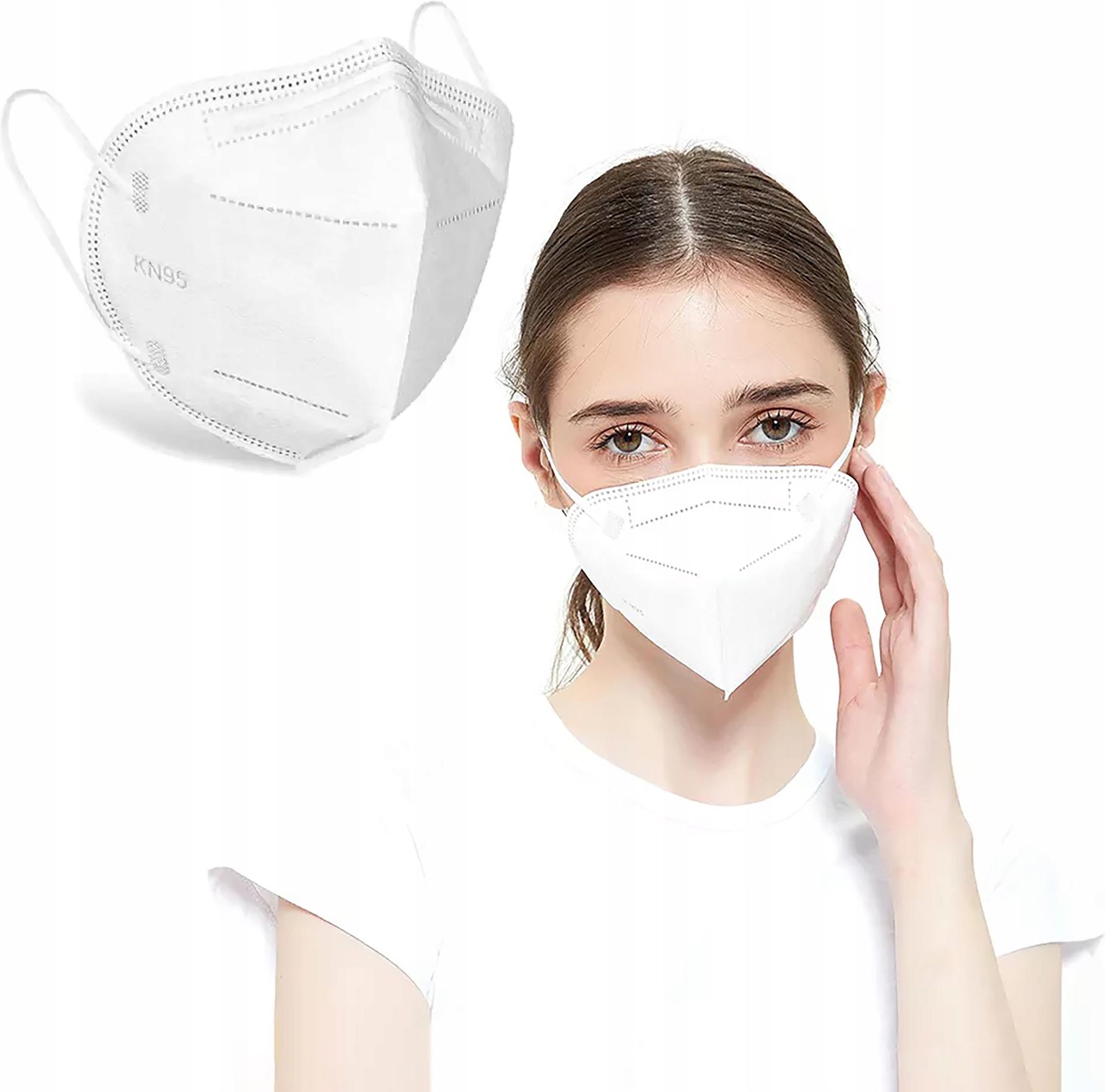 100X Maska Maseczka Kn95 Biała Ochronna Antywirus - Ceny i opinie ...
