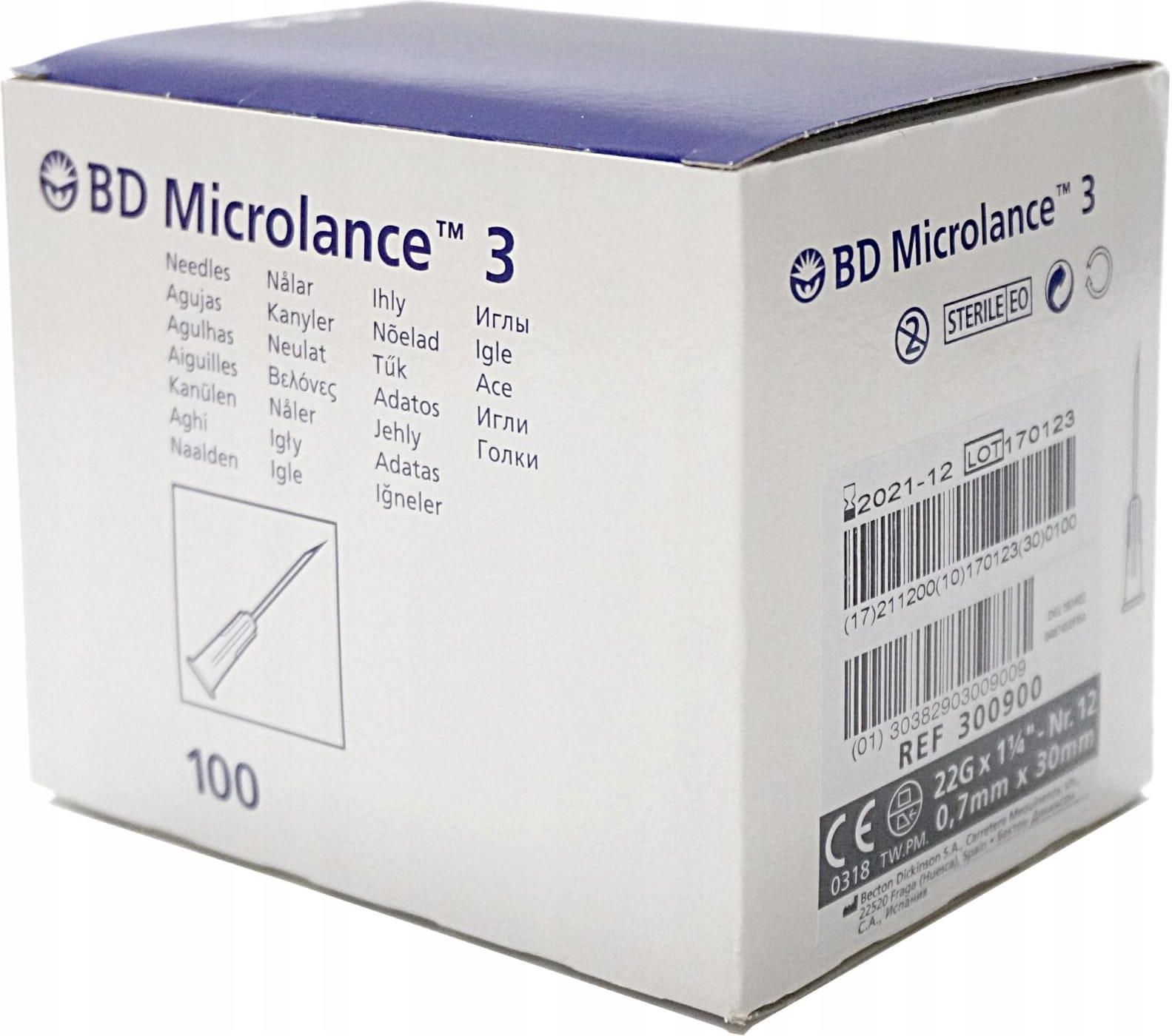 Drobne akcesoria medyczne Becton Dickinson Bd Igły Iniekcyjne 0 7X30 ...