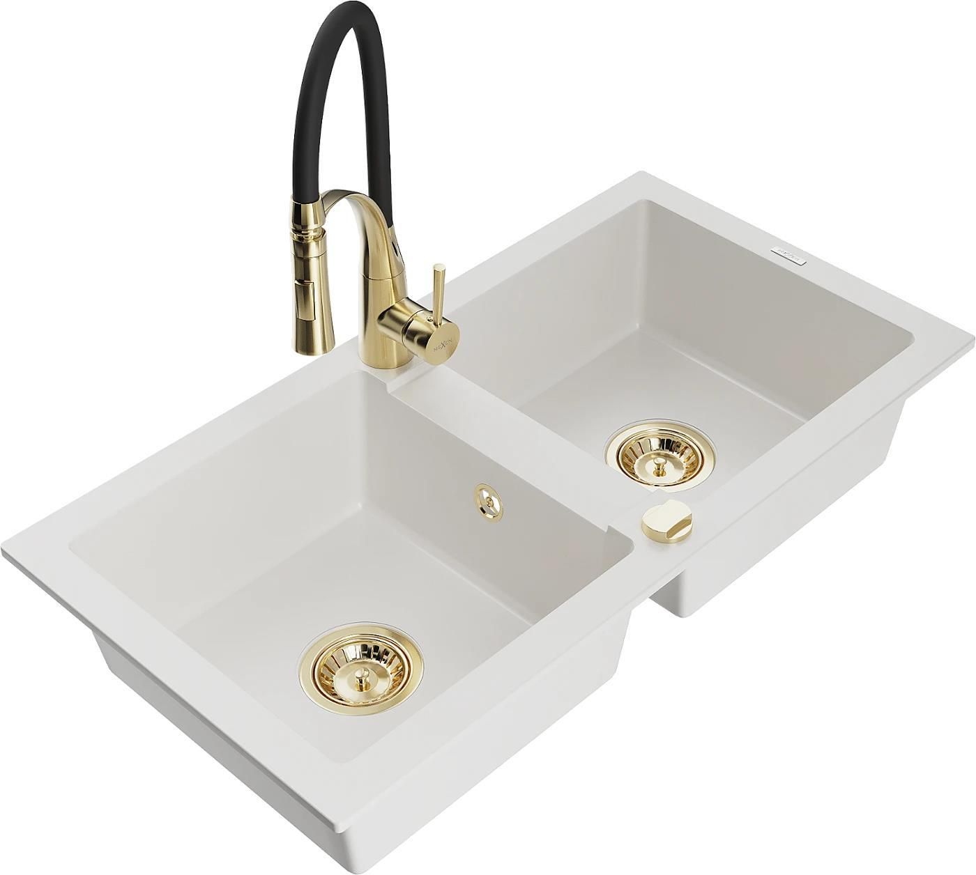 Zlewozmywak z baterią Mexen Mario + Aster Biały 6504207345057G - Opinie ...