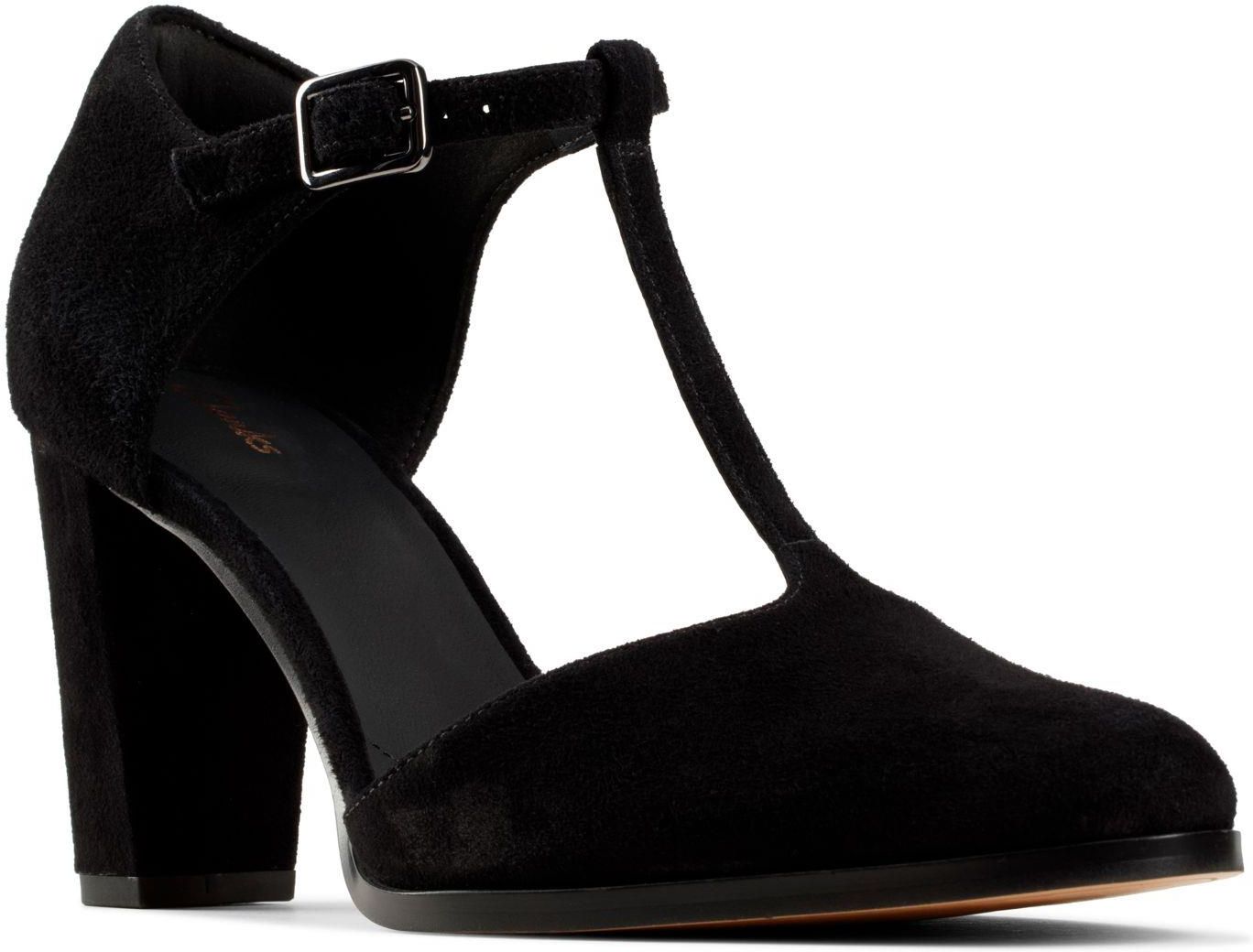Buty Clarks Kaylin 85 T Bar 2 kolor black suede 26155539 - Ceny i ...