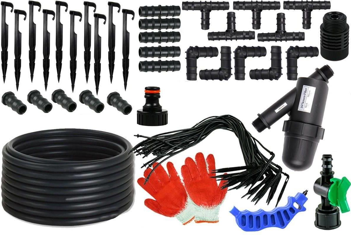 Zestaw do nawadniania warzyw z kroplownikami patykowymi Top Drop LKZ8 - zasilanie na 200 roślin ...