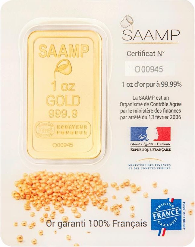 Sztabka złota 1 oz, 1 uncja czystego złota Saamp - Ceny i opinie - Ceneo.pl