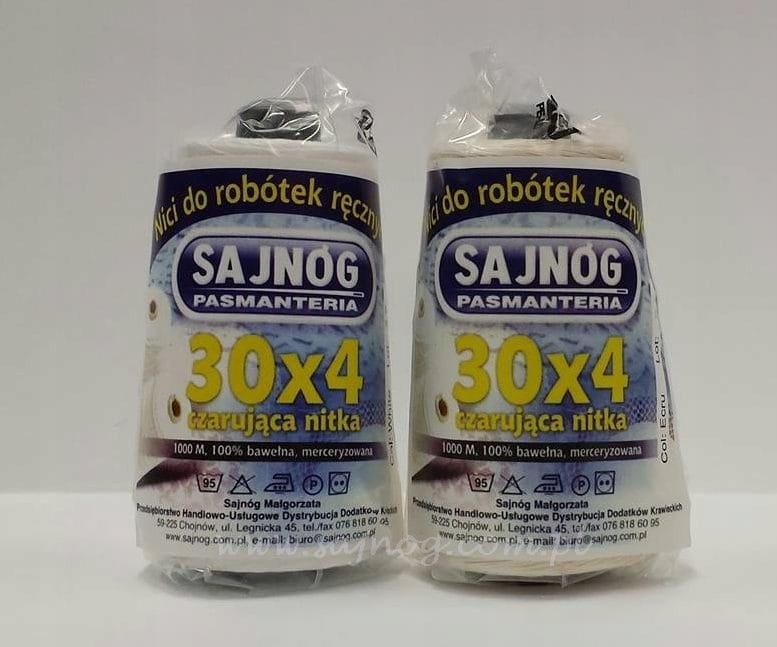 Nici 30X4 Bawełniane 1000M Białe Czarująca Nitka - Ceny i opinie - Ceneo.pl