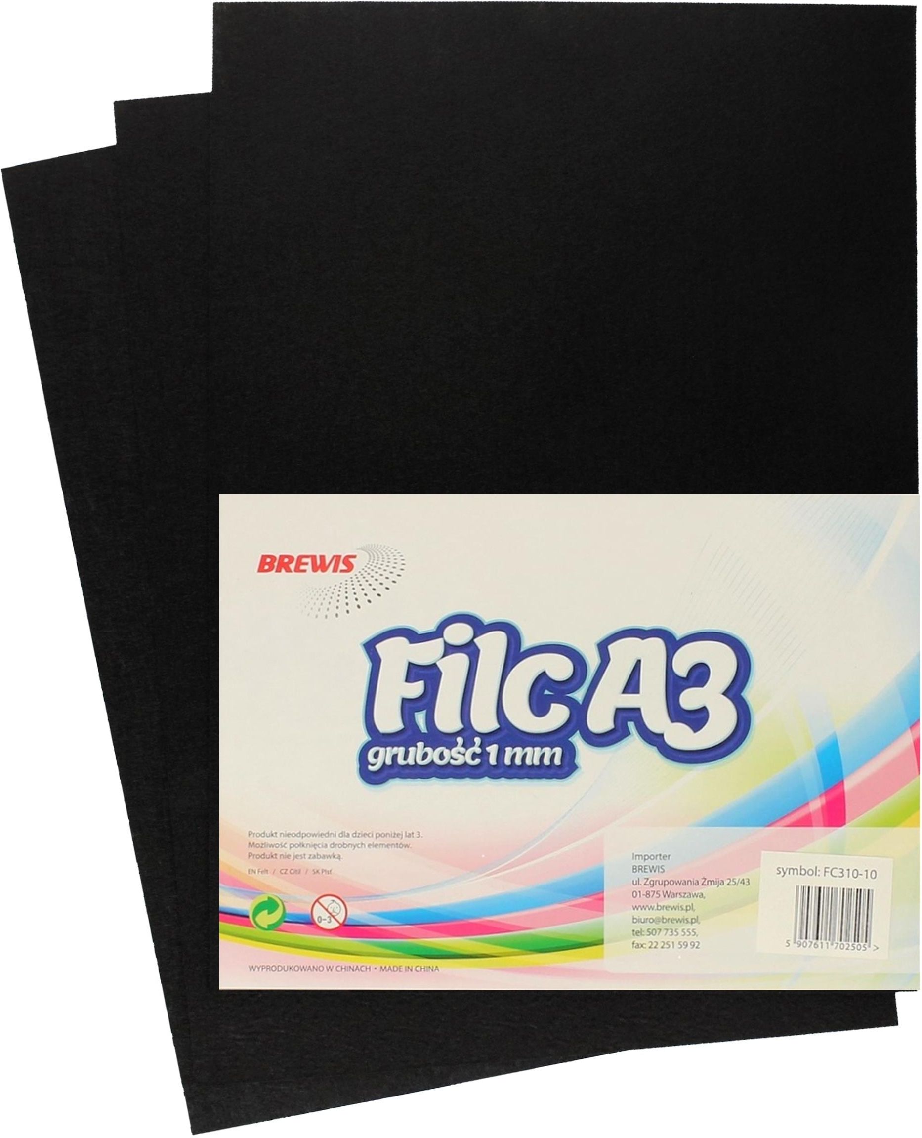 Brewis Filc A3 1Mm Czarny Fc310 10 Arkuszy - Ceny i opinie - Ceneo.pl