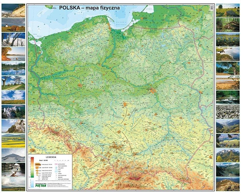 Mapa ścienna Mapa Ścienna Polski – Fizyczna 1:500 000 - Ceny i opinie ...