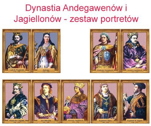 Zestaw Portretów Dynastia Andegawenów I Jagiellonów W Folii A4 - ceny i ...