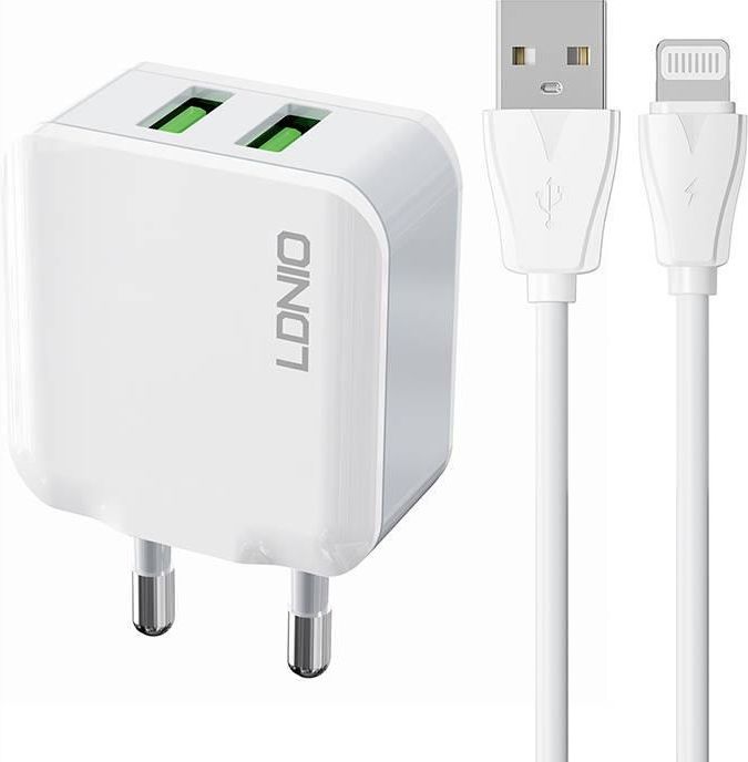 Ładowarka do telefonu Ldnio Ładowarka Sieciowa A2201 2Usb + Kabel ...