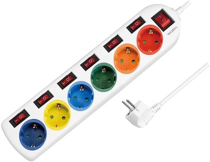 Listwa zasilająca Logilink 6 Gniazd 1.5M Kolorowa (LPS259) - Opinie i ...