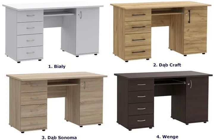 Elior Klasyczne Biurko Do Pracy Zamykane Na Kluczyk Dąb Craft Gareno ...