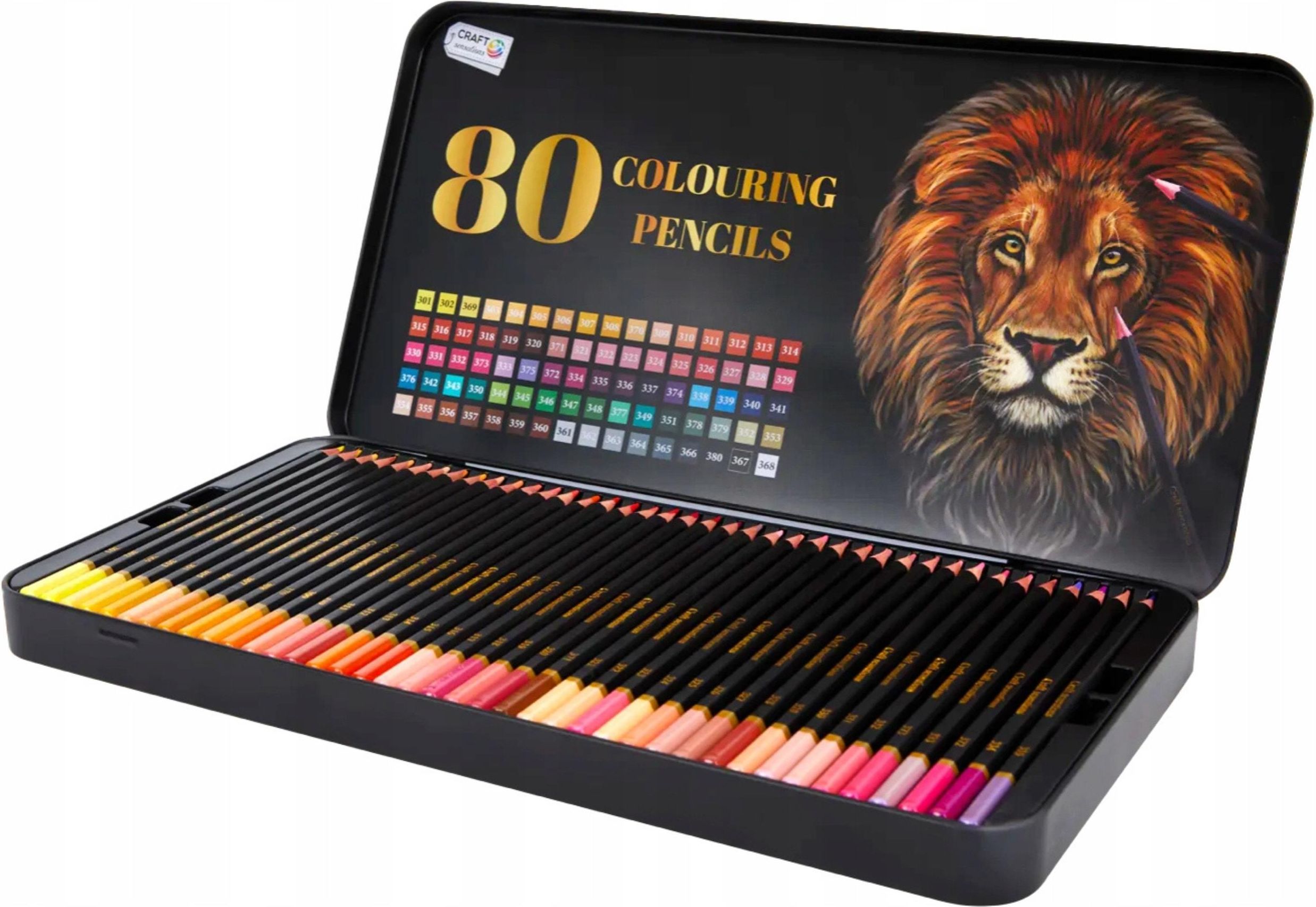 Craft Sensations Kredki Ołówkowe Profesjonalne Zestaw Kredek 80 Kol ...