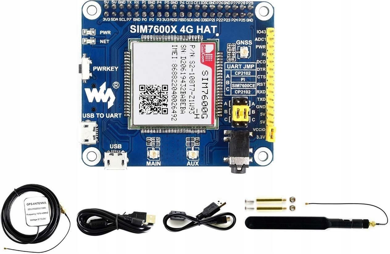 Mikrokontroler Waveshare Nakładka Hat z modułem 4G SIM7600G-H dla ...