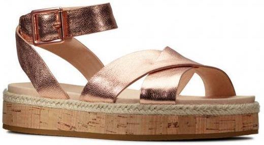 Sandały Clarks Botanic Poppy kolor rose gold leather 26147522 - Ceny i ...