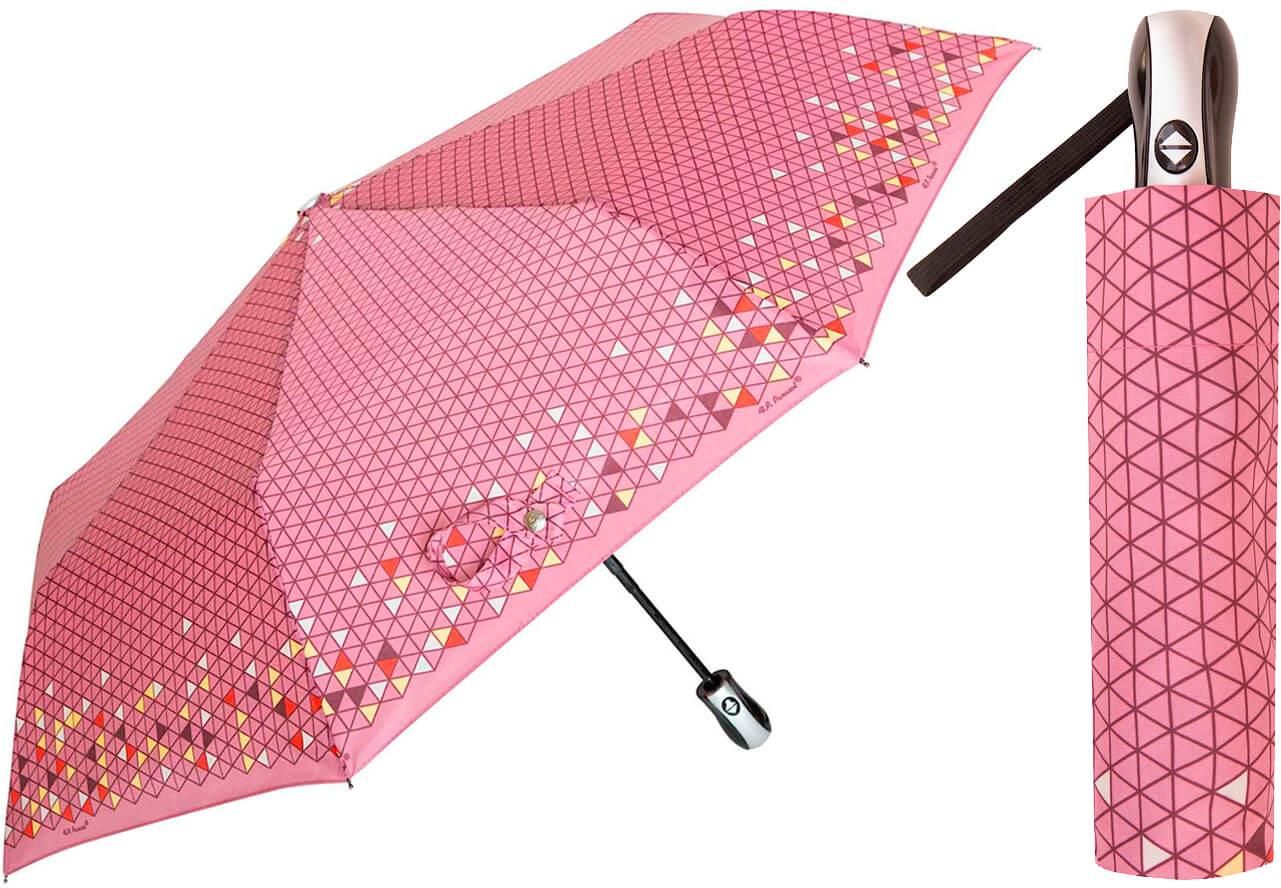 Automatyczna parasolka damska marki Parasol, różowa w trójkąty - Ceny i ...