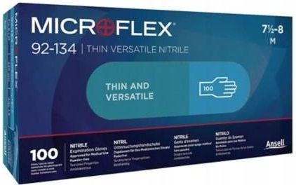 Ansell 92 134 Microflex Rękawice Nitrylowe 100 R.S - Ceny i opinie - Ceneo.pl
