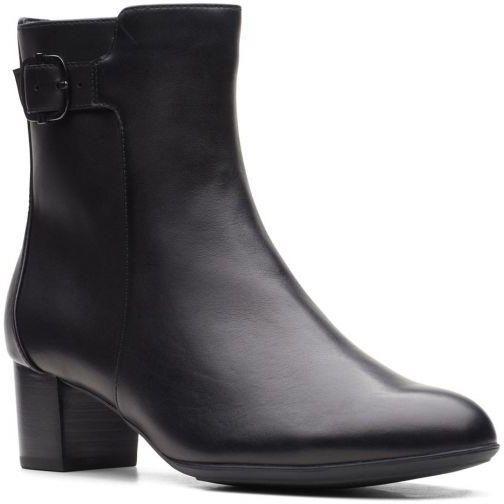 Botki Clarks Linnae Up kolor black leather 26163767 - Ceny i opinie ...