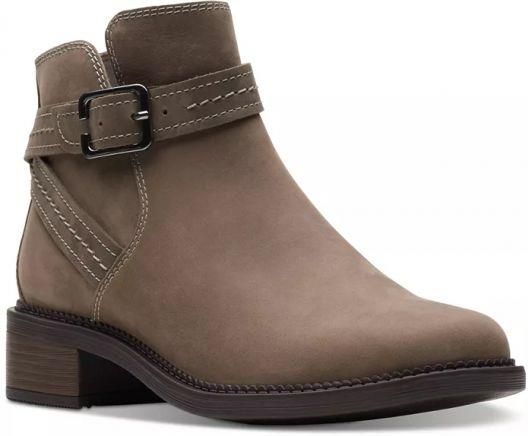 Botki Clarks Maye Strap kolor dark taupe leather 26168052 - Ceny i ...