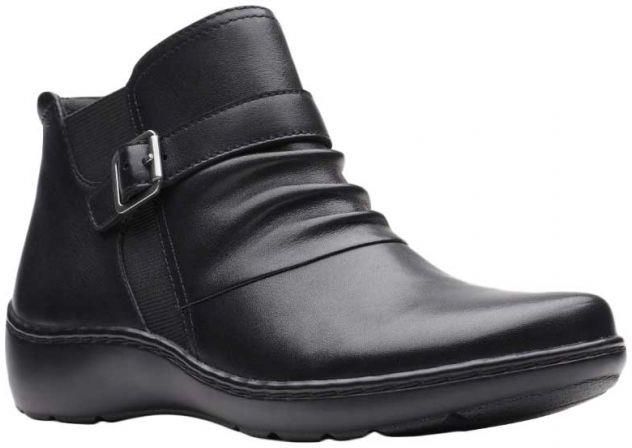 Botki Clarks Cora Rouched E kolor black leather 26162173 - Ceny i ...