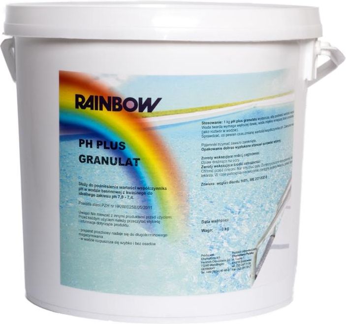 Rainbow Ph Plus Granulat 3kg Podnoszenie Ph Basen Chemia - Ceny i ...