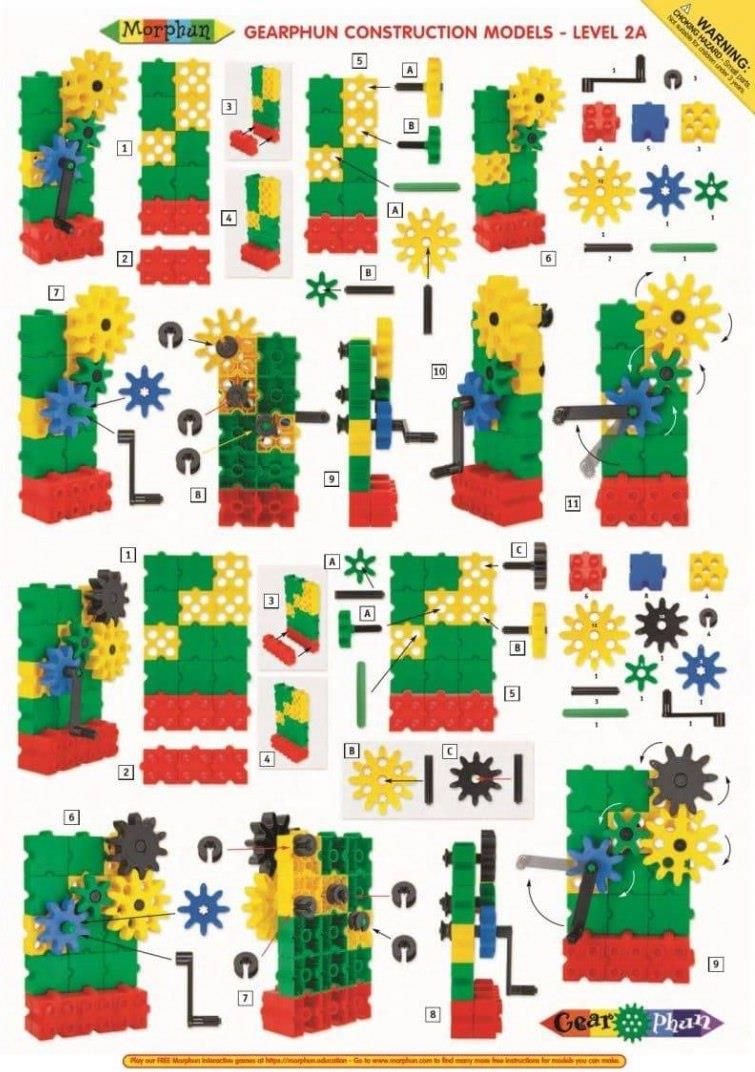 Morphun GearPhun 304 el. + Instrukcje 70 str. A4 + Łańcuszek 75 el ...