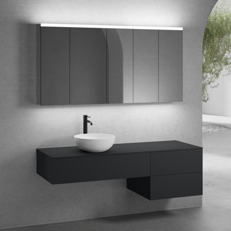 Neoro N50 Zestaw Mebli Szer. 160Cm 3 Szuflady Umywalka 40Cm Biały Mat ...