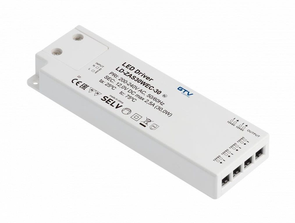 Gtv Zasilacz Led 12V 30W 2,5A Ip20 Wym.160X50X18Mm Z Miniamp I ...