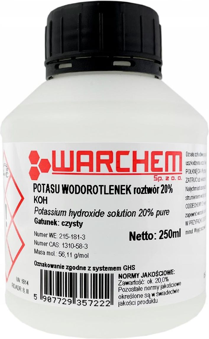 Warchem Wodorotlenek Potasu Roztwór 20% Czysty 250Ml - ceny i opinie ...
