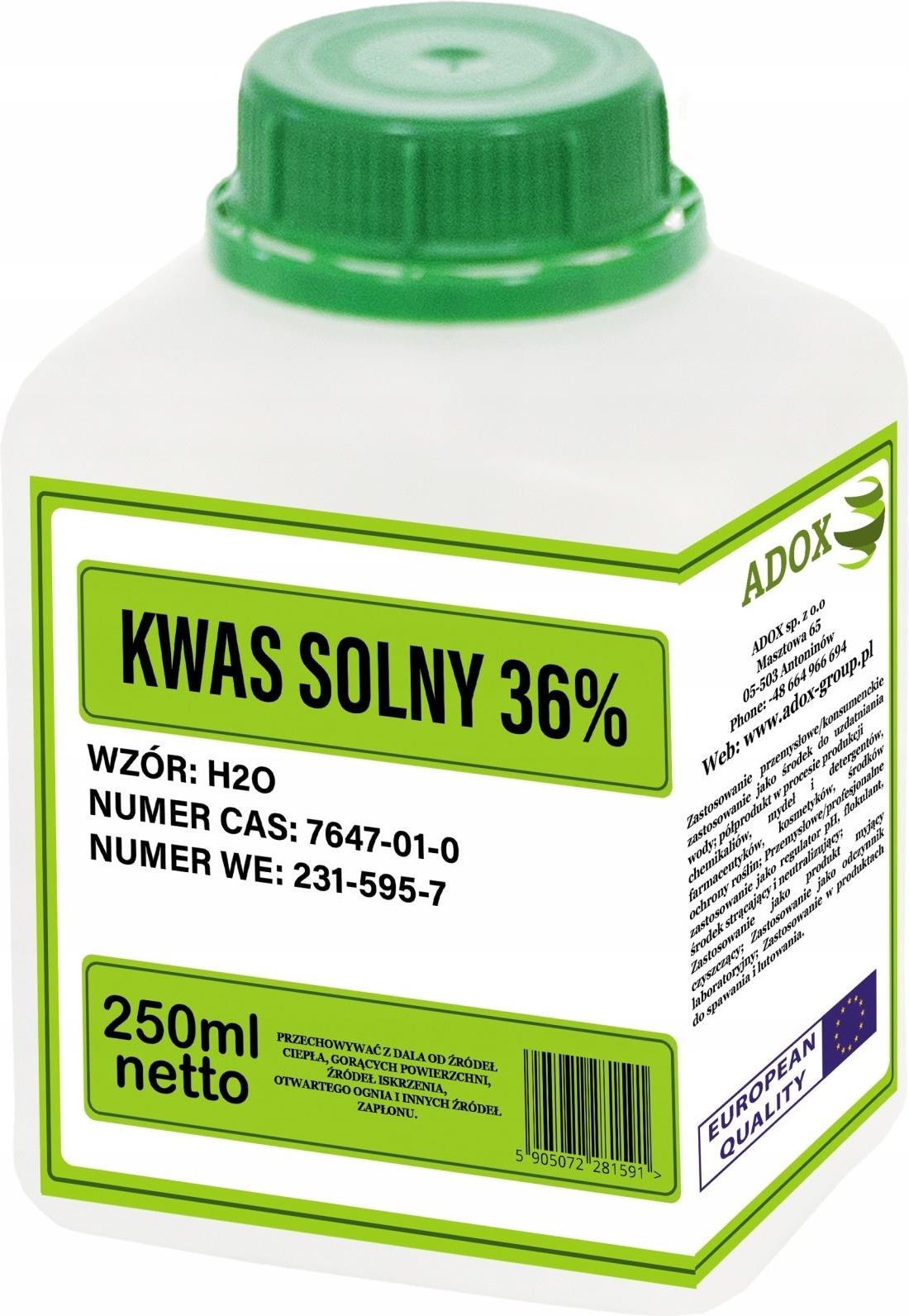 Kwas Solny 36% 250Ml Adox - ceny i opinie - Ceneo.pl