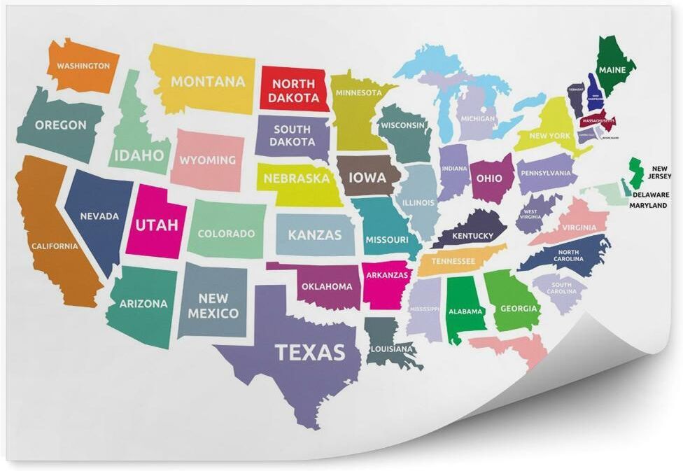 Fototapety.Pl Mapa Stanów W Usa 250x250 Fizelina FTNW69681955 - Opinie ...