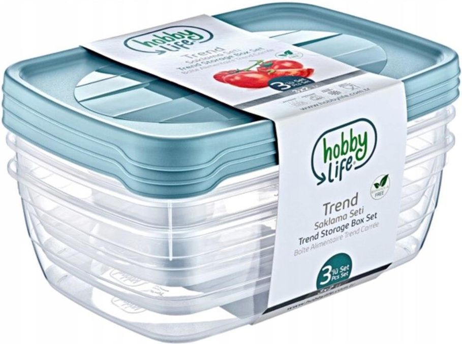 Hobby Life Komplet 3 Pojemników Prostokątnych Trend Box 2L (8885 ...