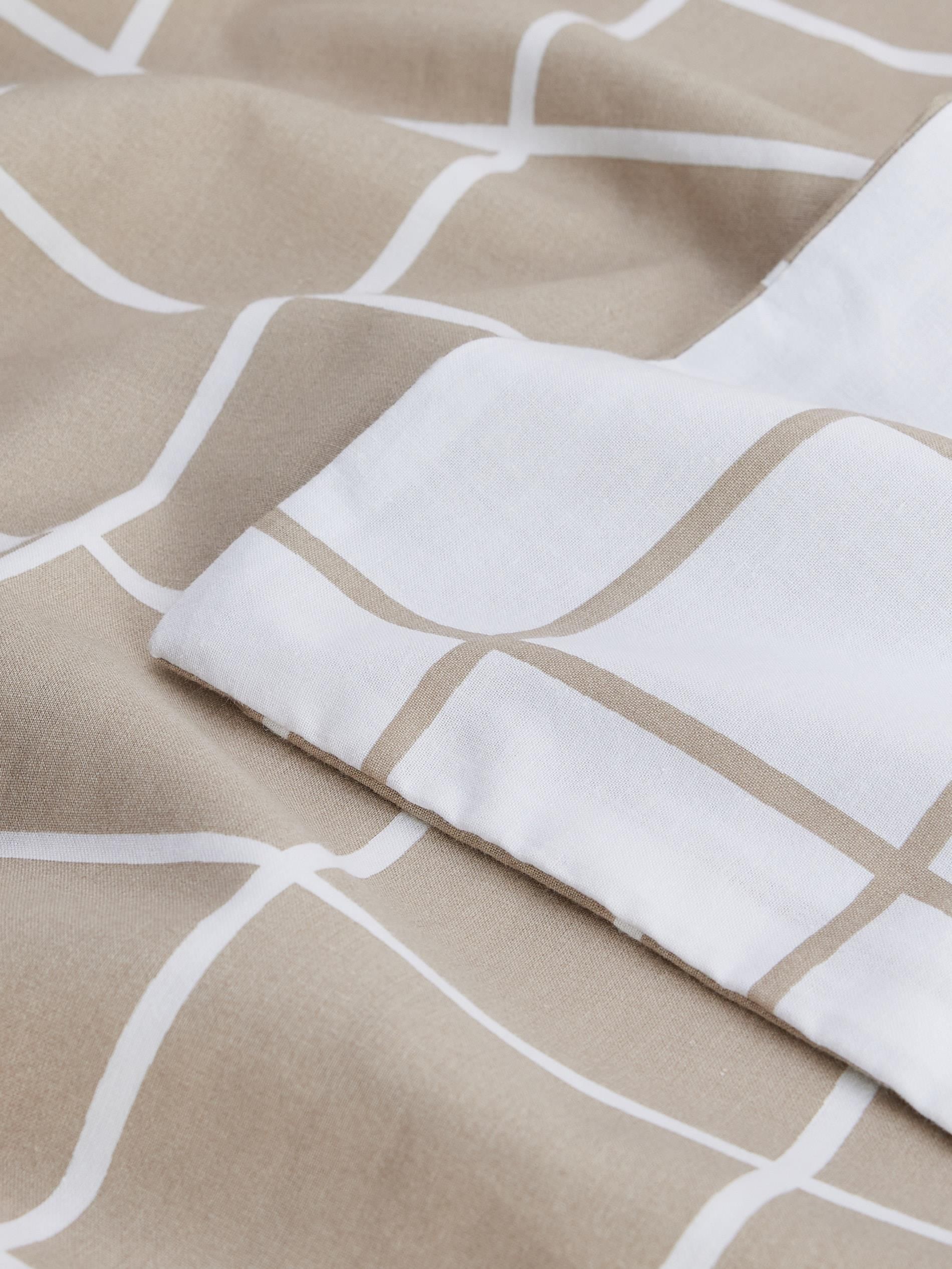 Reserved Komplet Bawełnianej Pościeli W Kratę Beżowy 160X200(2X)50X60 ...