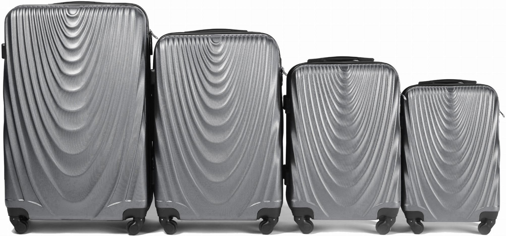 Zestaw 4 walizek Wings Falcon (SILVER, KOMPLET) OFERTA SPECJALNA BLACK ...