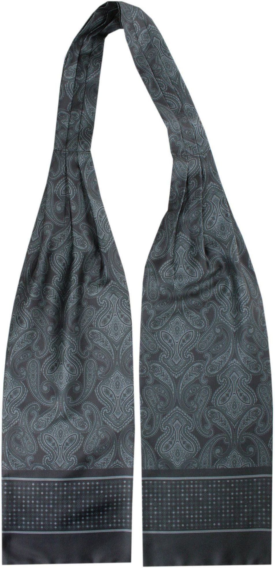 Fular Męski Elegancki Jedwabny, Czarno-Szary w Paisley, Łezki -HIS ...