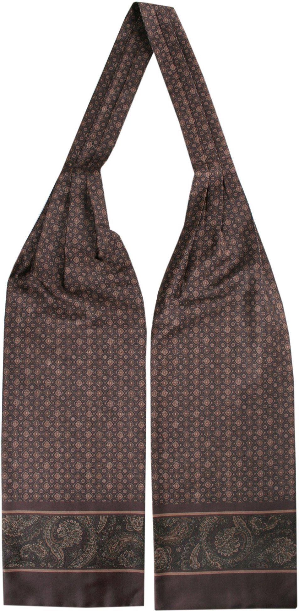 Fular Męski Elegancki Jedwabny, Brązowy Wzór Geometryczny, Paisley -HIS ...