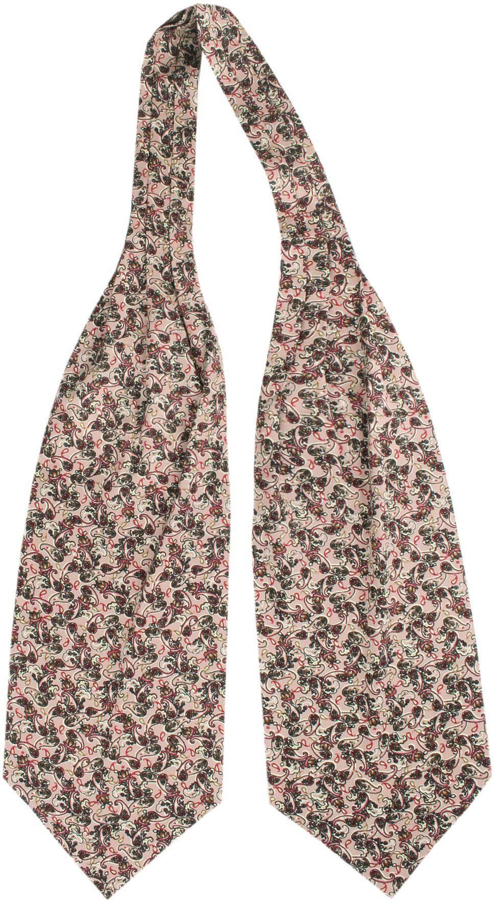 Fular Męski Bawełniany, Spiczasty, Cielisty, Beżowy w Paisley, Łezki ...