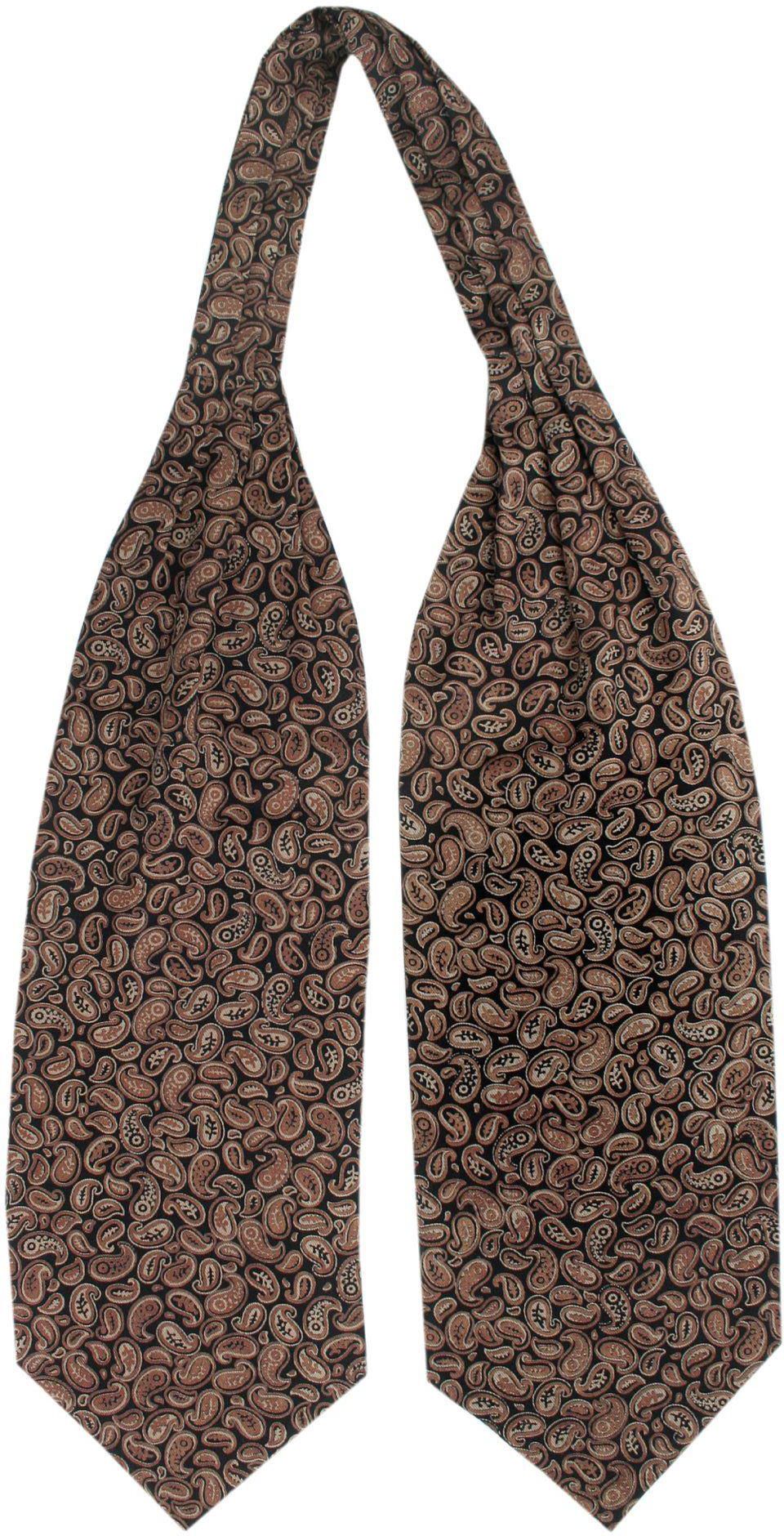 Fular Męski Bawełniany, Spiczasty, Brązowo-Czarny w Paisley, Łezki -HIS ...