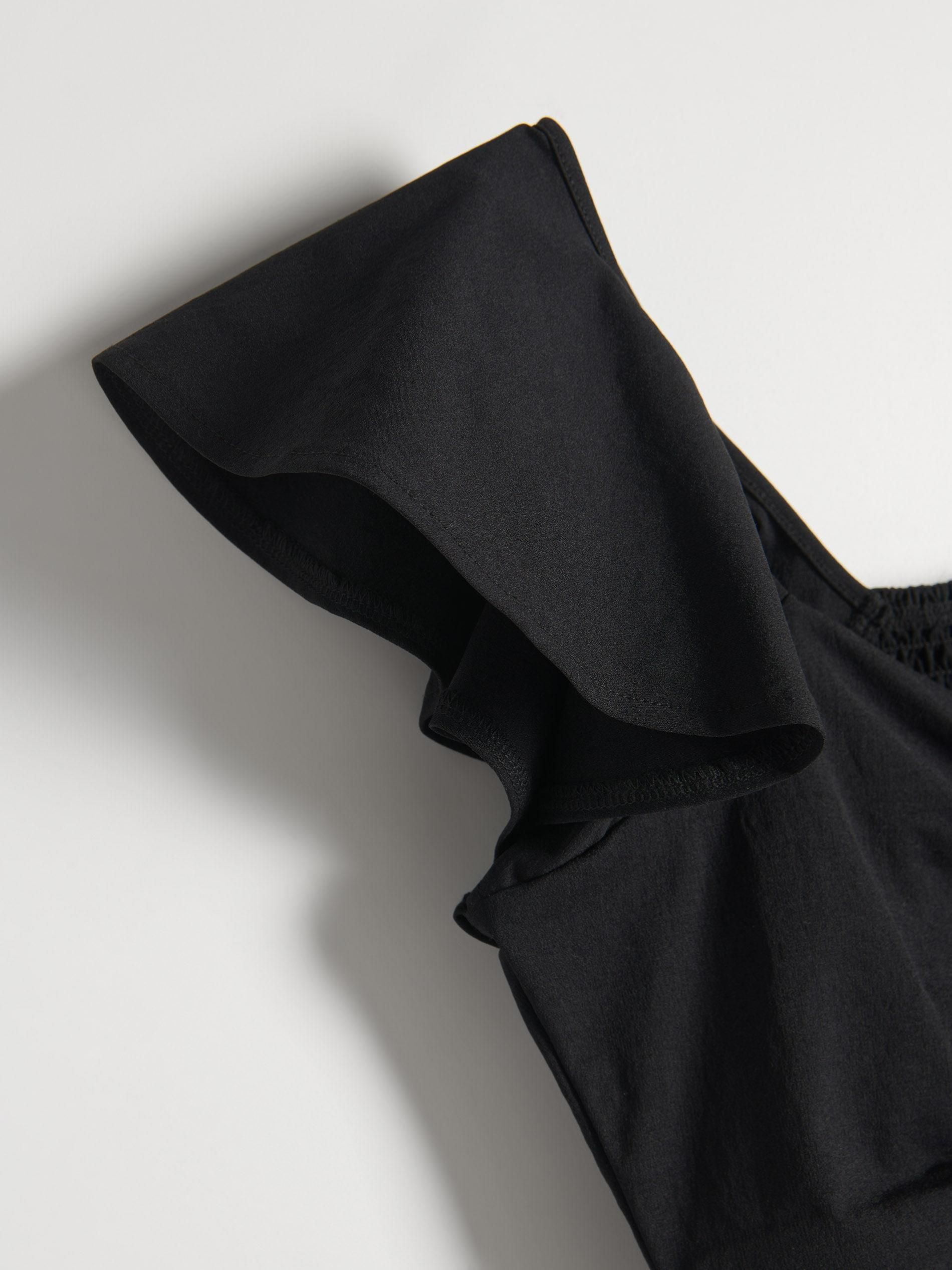 Reserved - Crop top z falbanką - Czarny - Ceny i opinie - Ceneo.pl