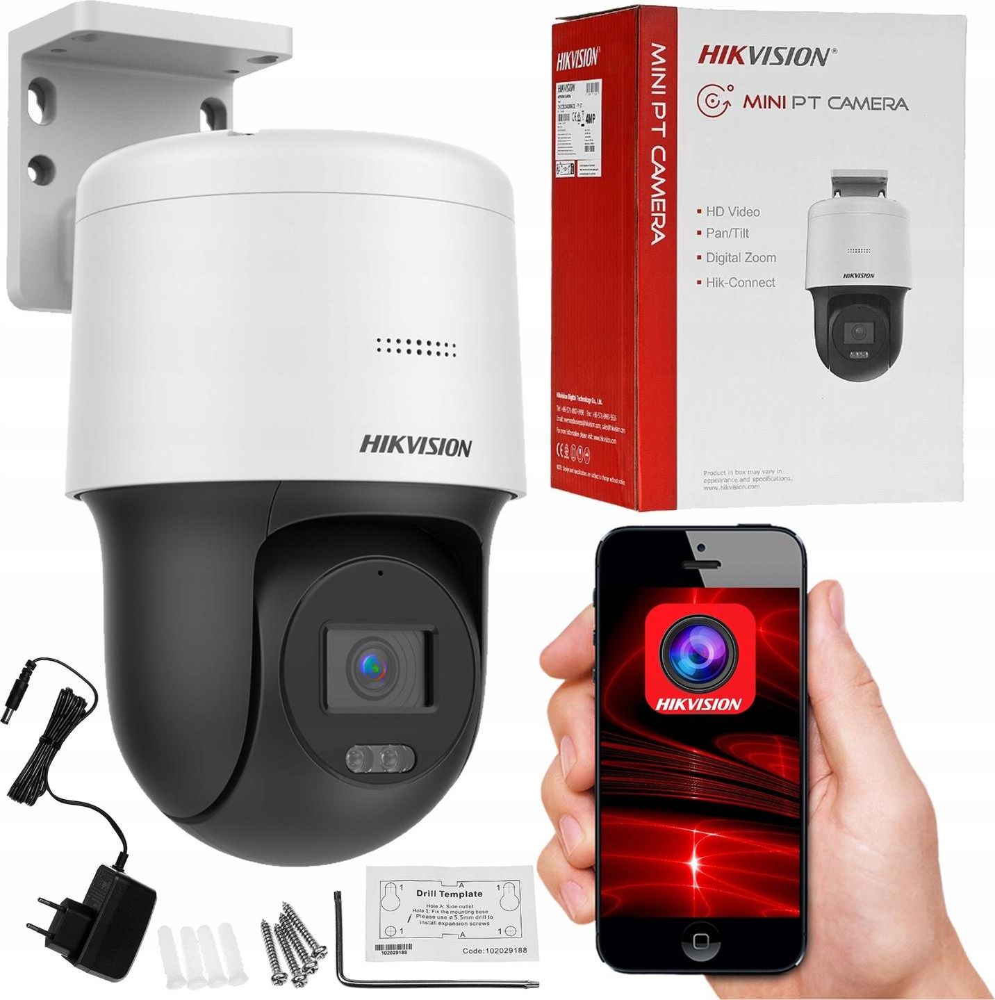 Kamera przemysłowa Hikvision Ip Kamera Obrotowa Ip 4Mpx Ds-2De2C400Mw ...