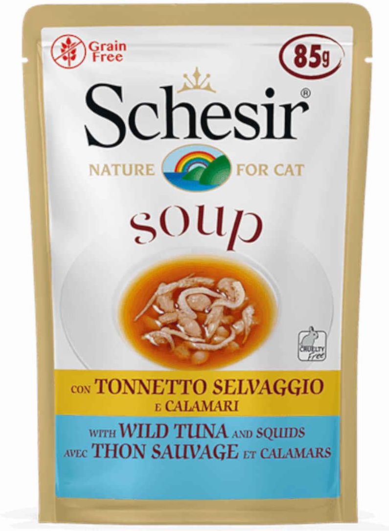 Karma Schesir Soup Tuńczyk Z Kalmarem 85g - Ceny i opinie - Ceneo.pl