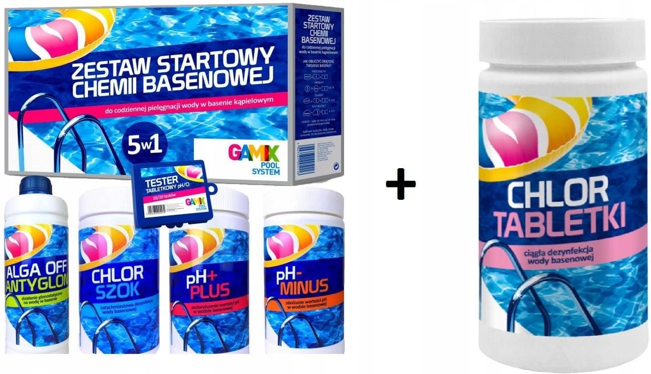 Chemia basenowa 6w1 Zestaw START + Chlor tabletki 1kg - Ceny i opinie ...