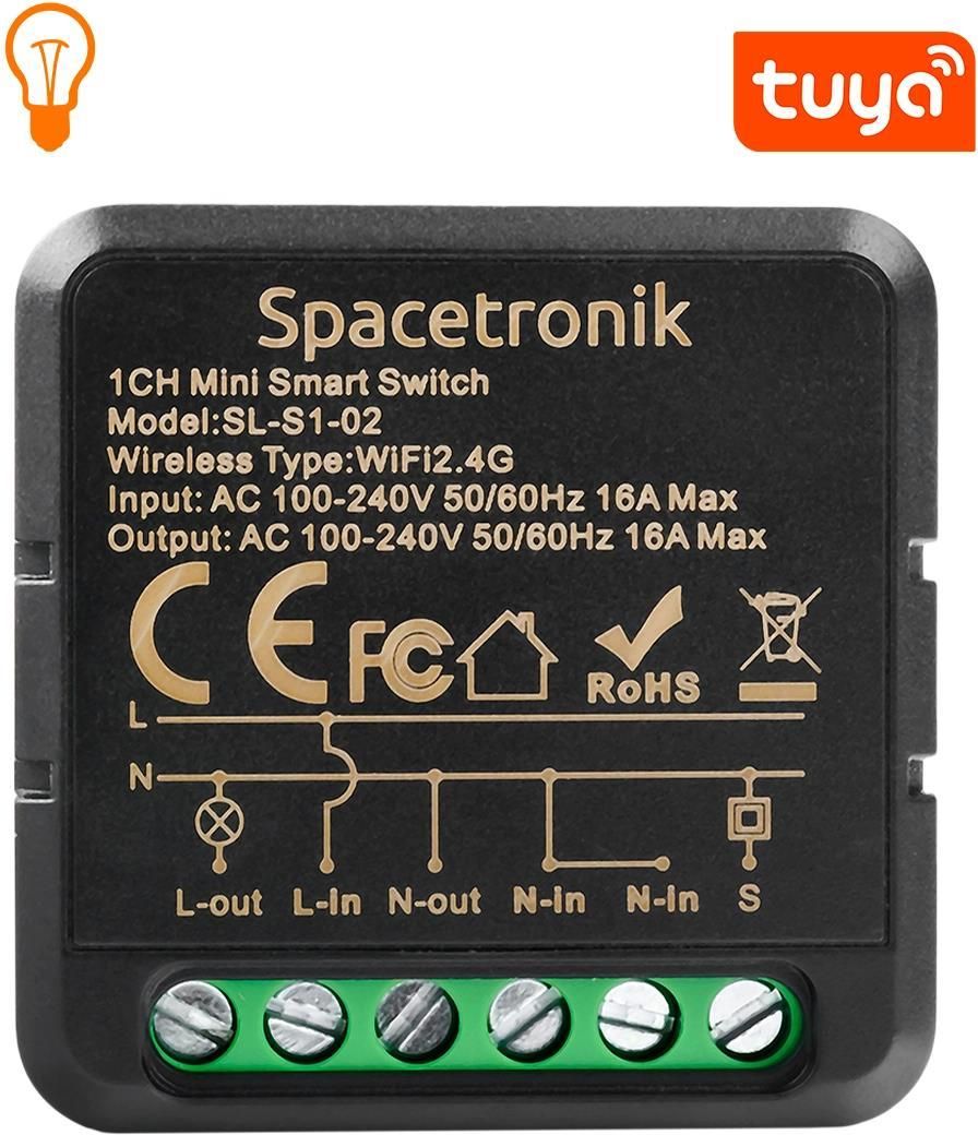 System domotyki Spacetronik Włącznik Światła Wi-Fi Pojedynczy Smart ...