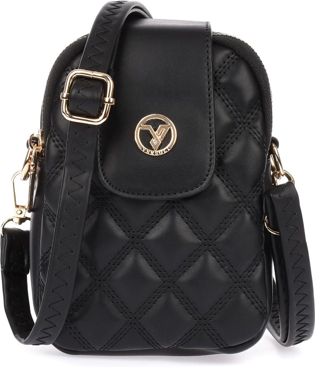 Czarna Mała torebka damska na telefon mini listonoszka raportówka na ...