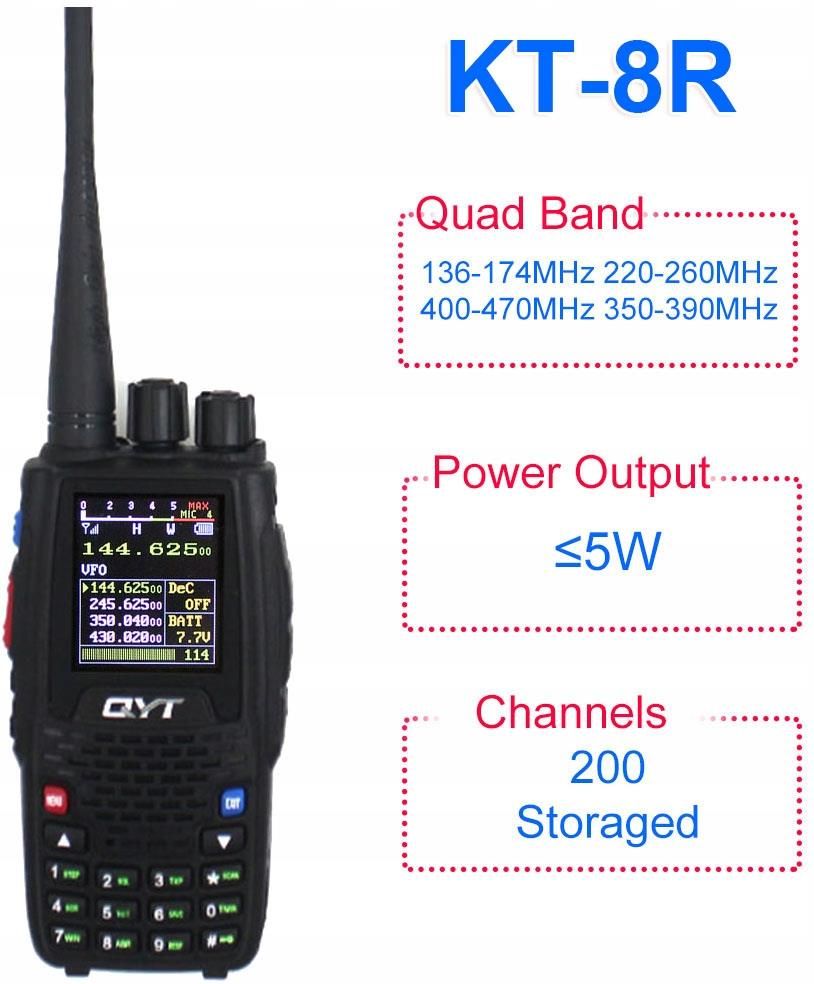 Qyt Kt 8R Uv Quad Band Two Way Radios Transceiver - Opinie i ceny na Ceneo.pl