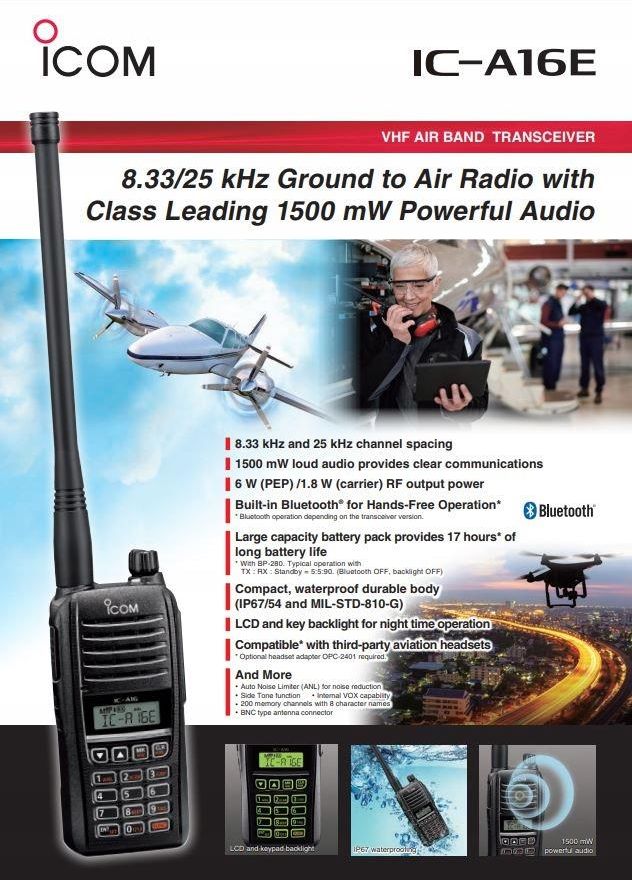 Icom Ic-A16E Bluetooth Radio Lotnicze Ręczne 6W - Opinie i ceny na Ceneo.pl