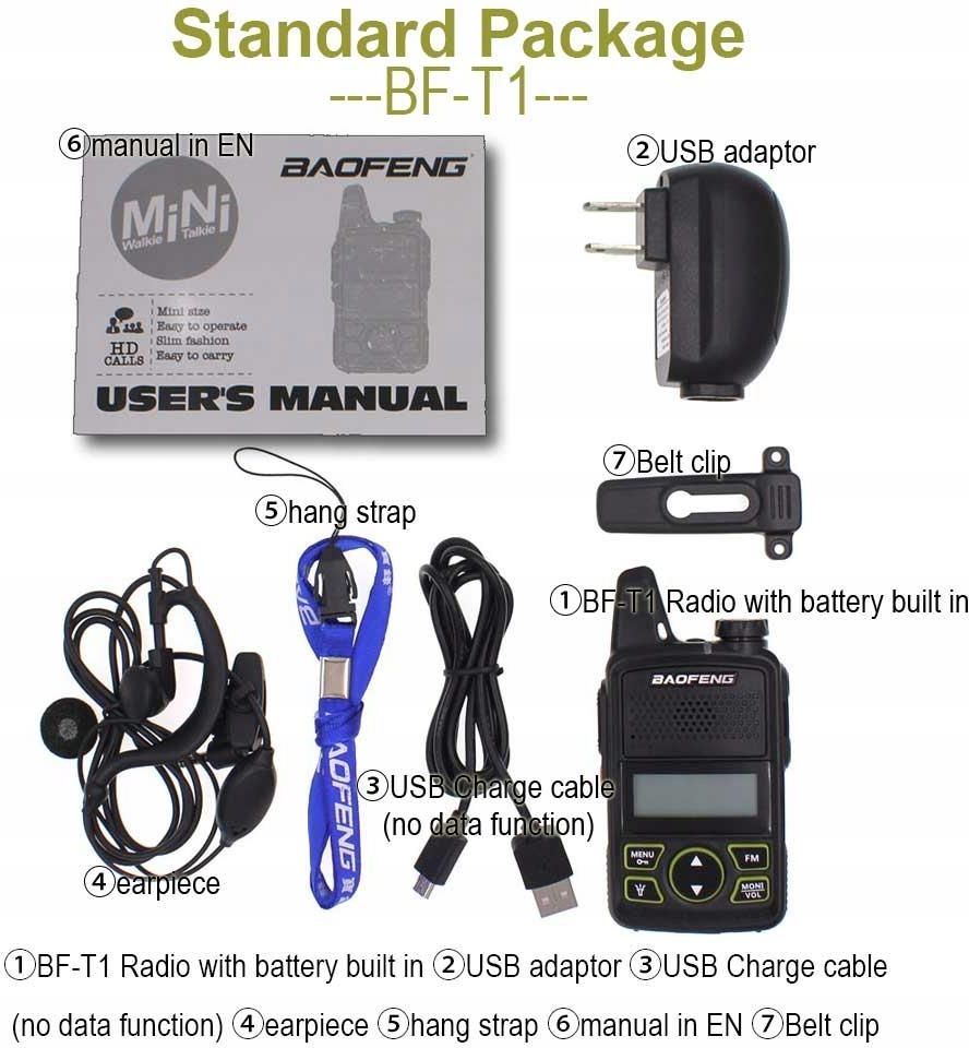 Baofeng 2Pcs Bf-T1 Mini Uhf Two Way Radio With Usb - Opinie i ceny na ...