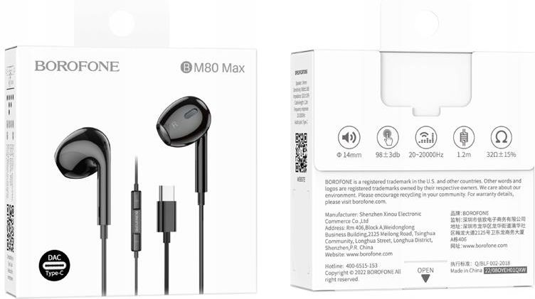 Zestaw słuchawkowy Borofone Słuchawki Bm80 Max Gorgeous Z Mikrofonem ...